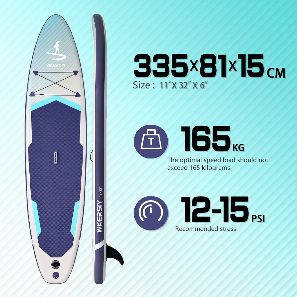 Inflatable Stand Up Paddle Board 10 ft Sup SurfBoard Gray with Paddle ...