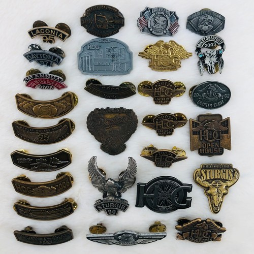 Harley Davidson Motorcycle Rally Lapel Vest Pin Lot - HOG Rocker ...