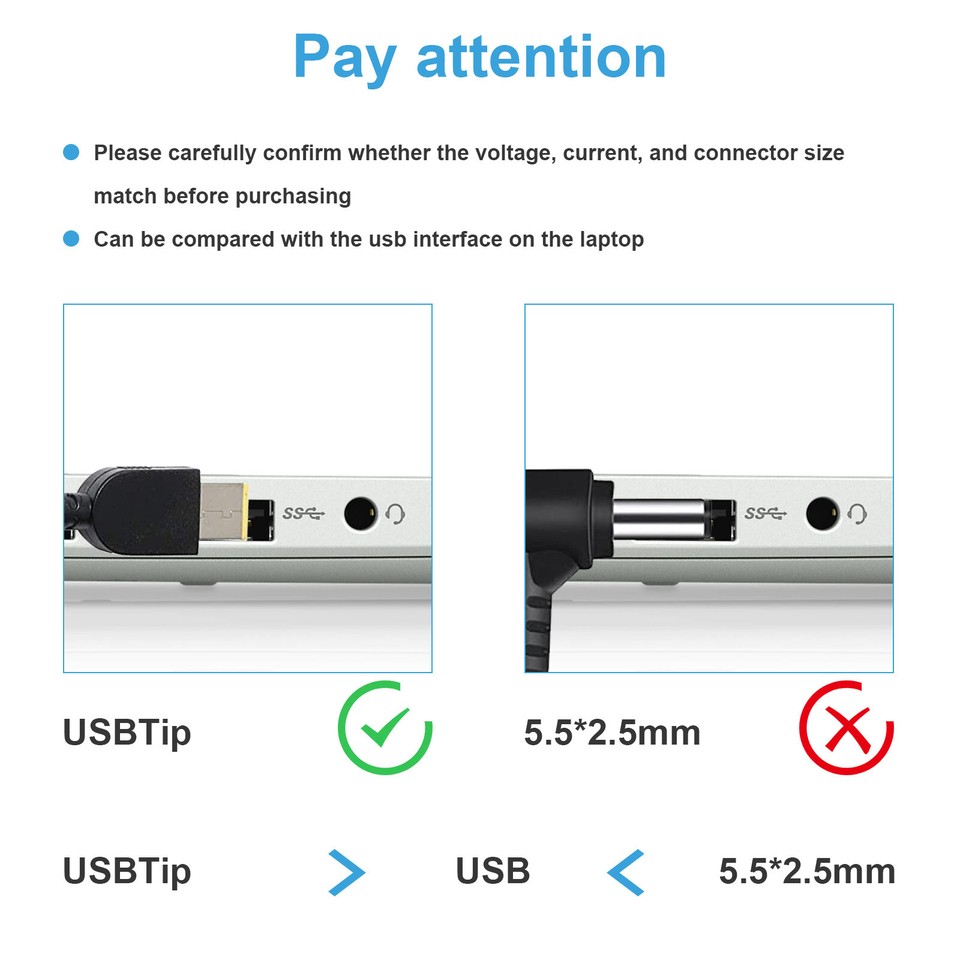 AC Adapter Charger For Lenovo Thinkpad L470 L460 L440 T440 T470 T470S ...