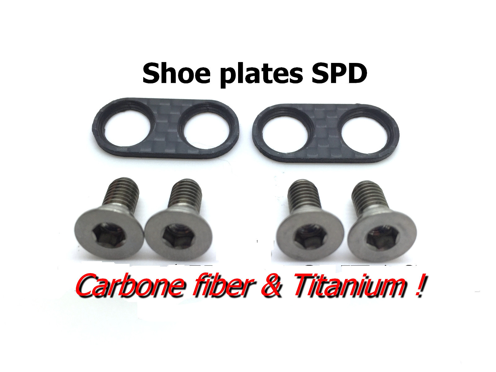 for SHIMANO SPD cleats system: 2 shoe plates in Carbone + 4 screws in ...