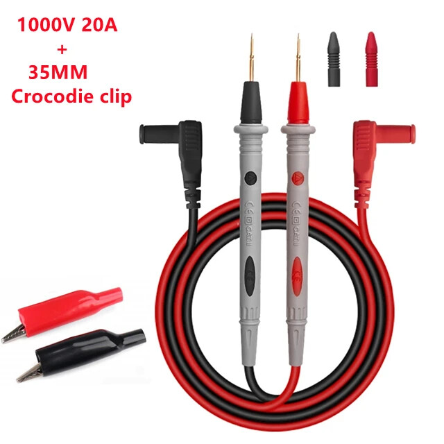 10A/20A 1000V Multimeter Test Leads Probe Pins Needle Tip Wire Cable ...