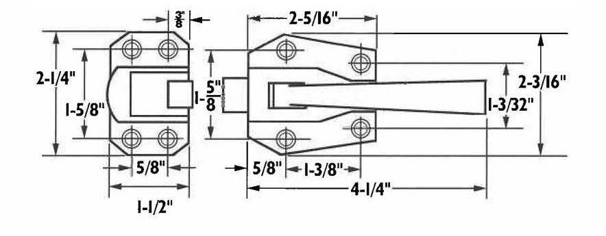 Polar 505 Stainless Steel Refrigerator Lock Latch & Strike, Offset:5/8 ...