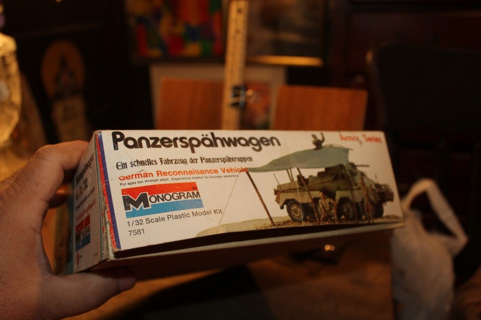 Vintage EMPTY Model Box 1974 Monogram German Panzerspahwagen Armor ...