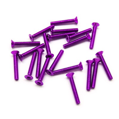 20pcs M3x20mm Countersunk Screws Anodized 6063 Aluminum Hex Socket ...
