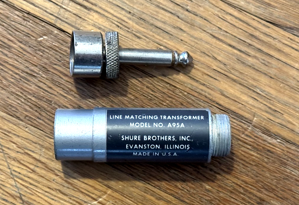 Vintage Shure A95A Microphone Line Matching Transformer w 1/4" to XLR ...