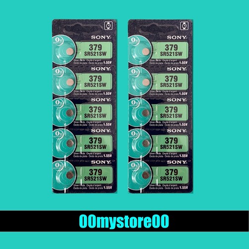 [EXP 2030] 10 pc SONY 379 Watch Coin Button Cell Battery SR521SW Ships ...