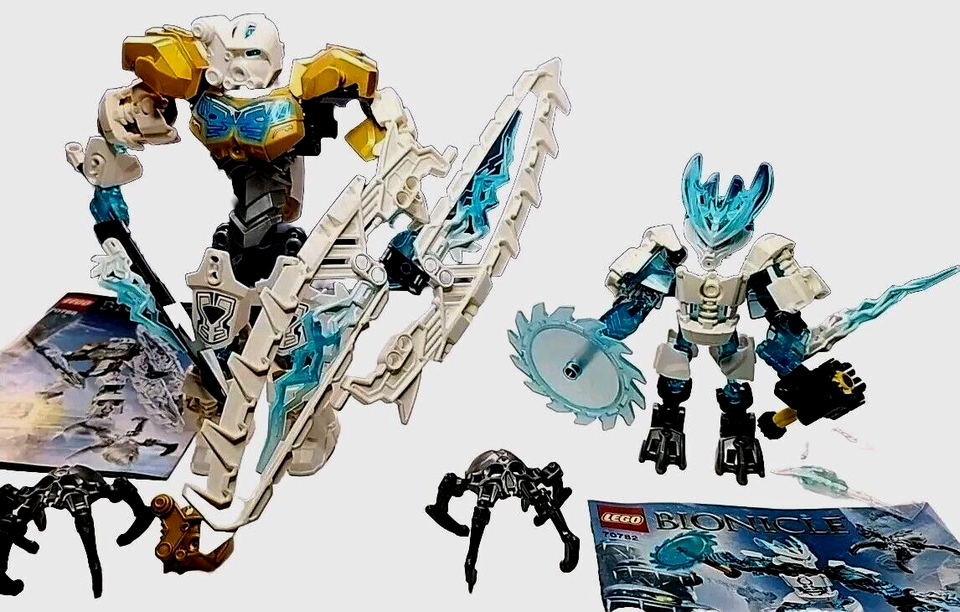 LEGO Bionicle Lot-Kopaka Master of Ice #70788 + Protector of Ice #70782 ...