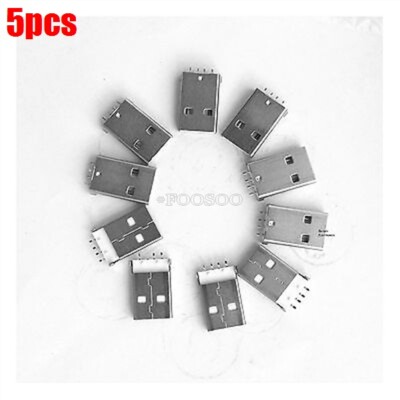 5Pcs Male Connector Jacks Socket Usb 4-Pin 4P Panel Connector Adapter ...