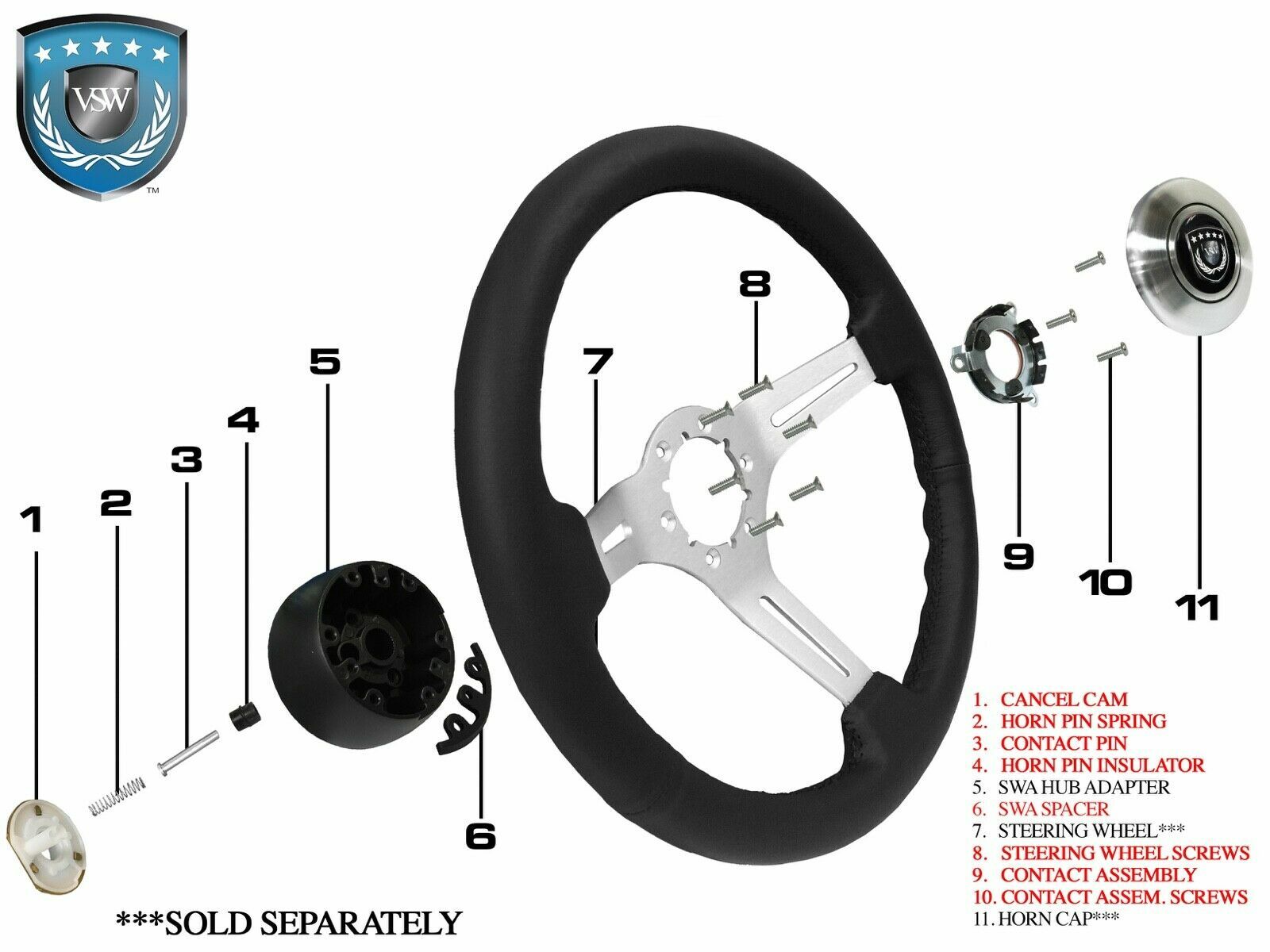 1967-68 GM Chrome Comfort Grip Style Steering Wheel Adapter Kit 3930062 ...