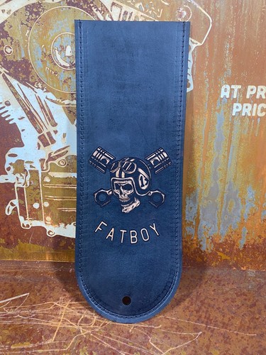 Rear Fender Bib Leather Custom Fatboy Evil Skull Black Softail Harley ...