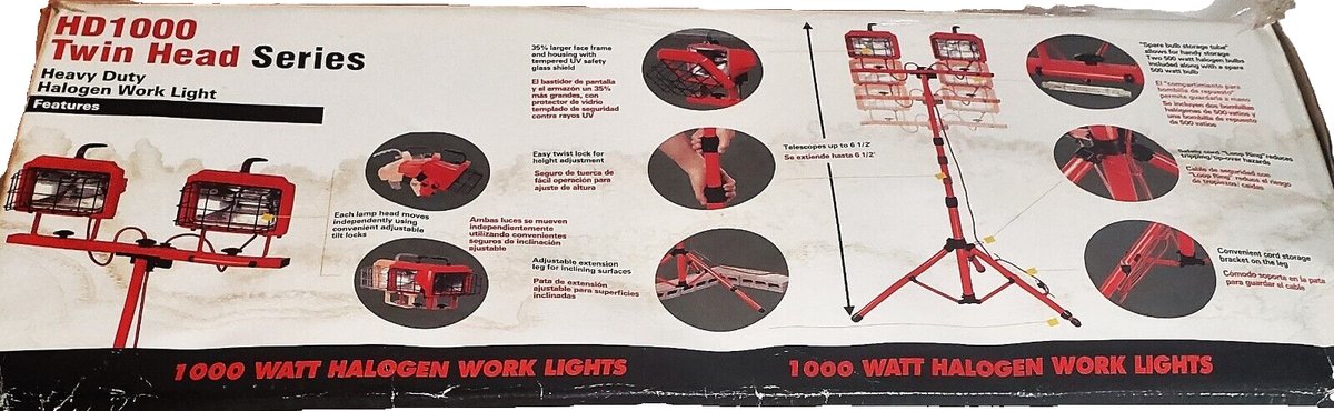 Commercial Halogen Work Light HDX 250 Watt Portable Halogen Work Light