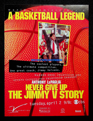 Never Give Up the Jimmy V Story CBS TV 1996 Print Magazine Ad Poster ...