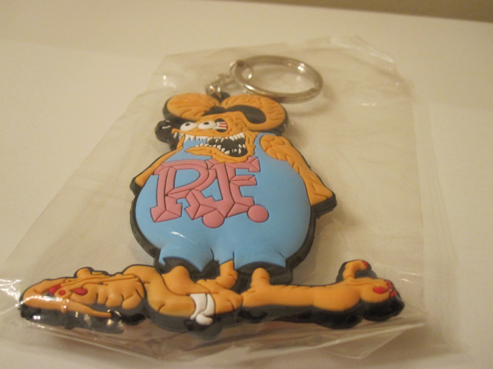 RAT FINK Keychain Key Chain PVC Rubber FOB Metal Ring ED BIG DADDY ROTH ...