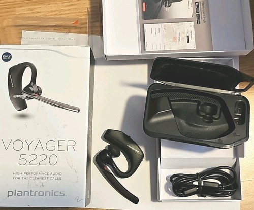 Plantronics Voyager 5220 Black In-Ear Bluetooth Headset HD Voice w ...