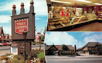 SOLVANG, CA California THREE CROWNS INN Bakery~Donuts ROADSIDE Chrome ...