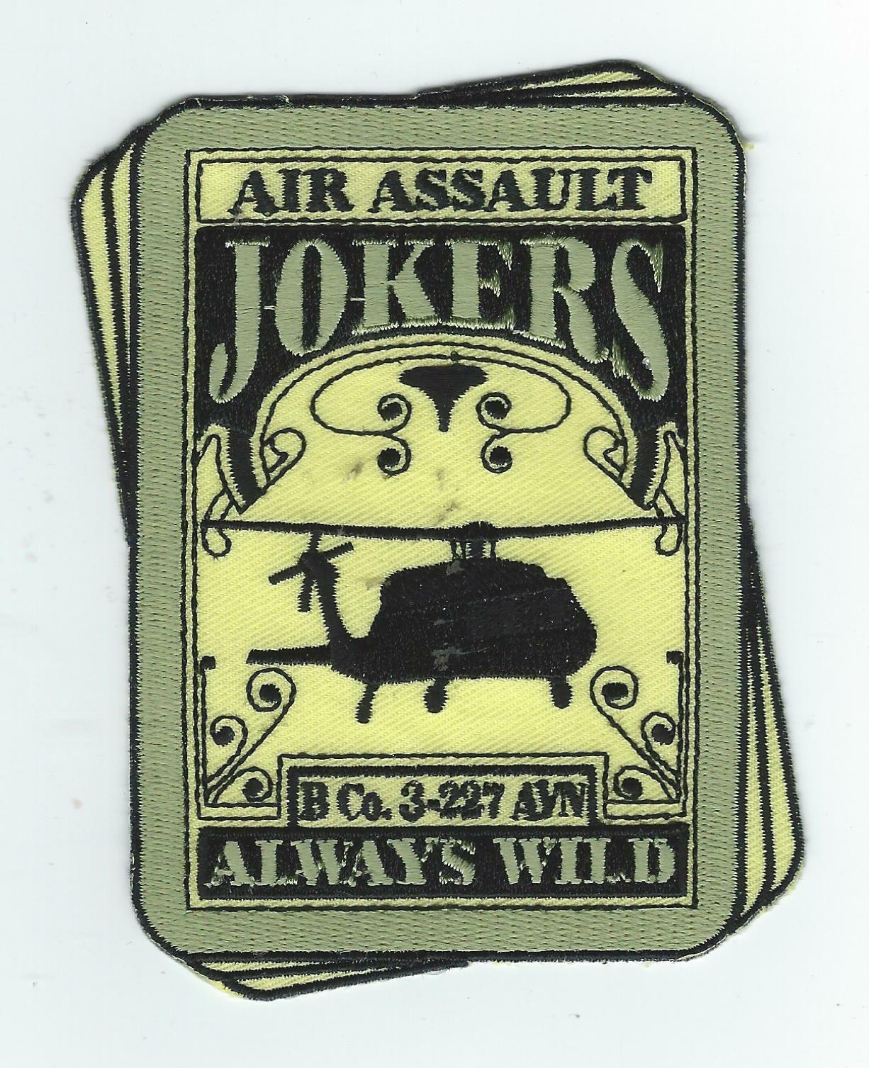 B-CO 3-227th AHB "JOKERS ALWAYS WILD" #3 patch | eBay