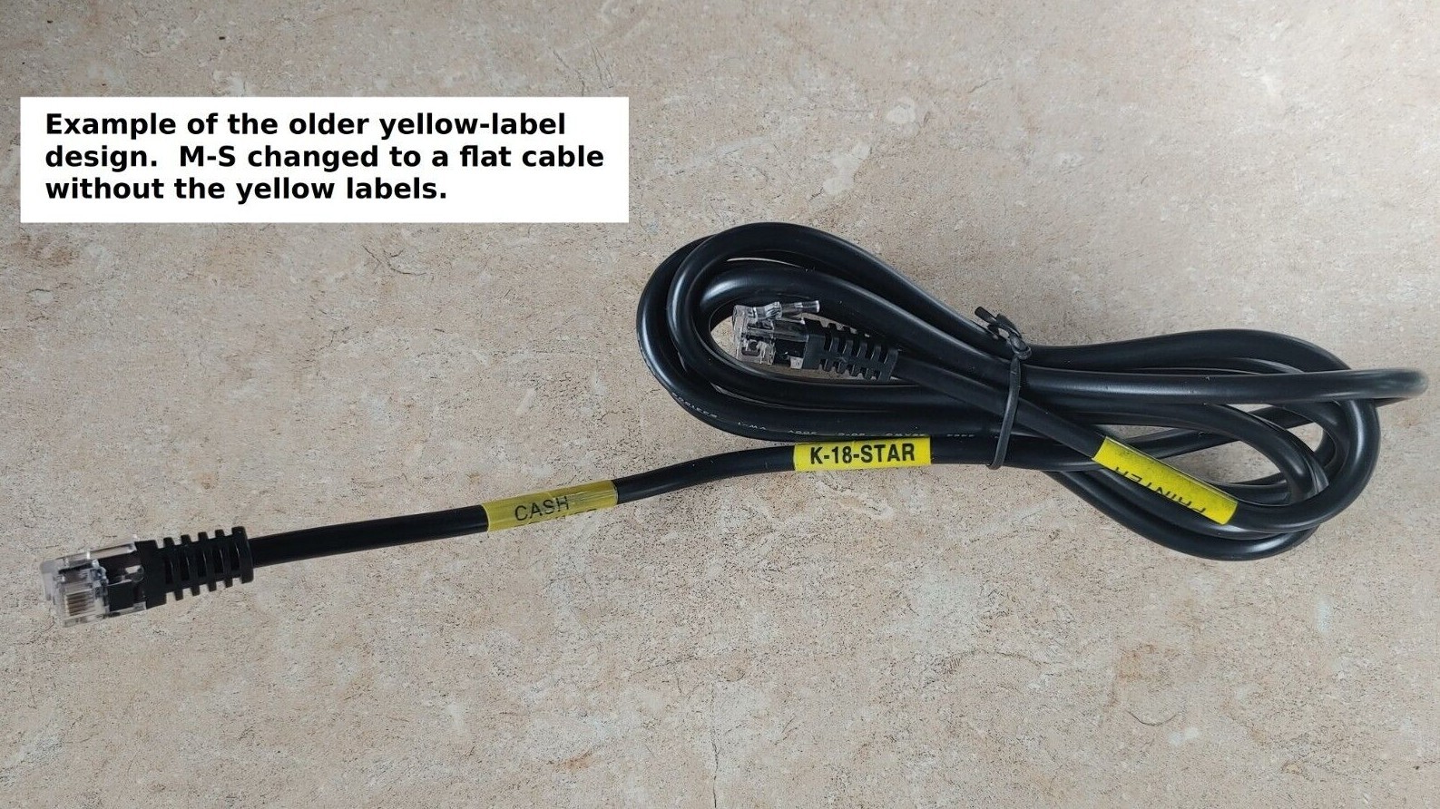 M-S Cash Drawer RJ12 6-Pin Kick Cable to Star Receipt Printer DK Port K ...