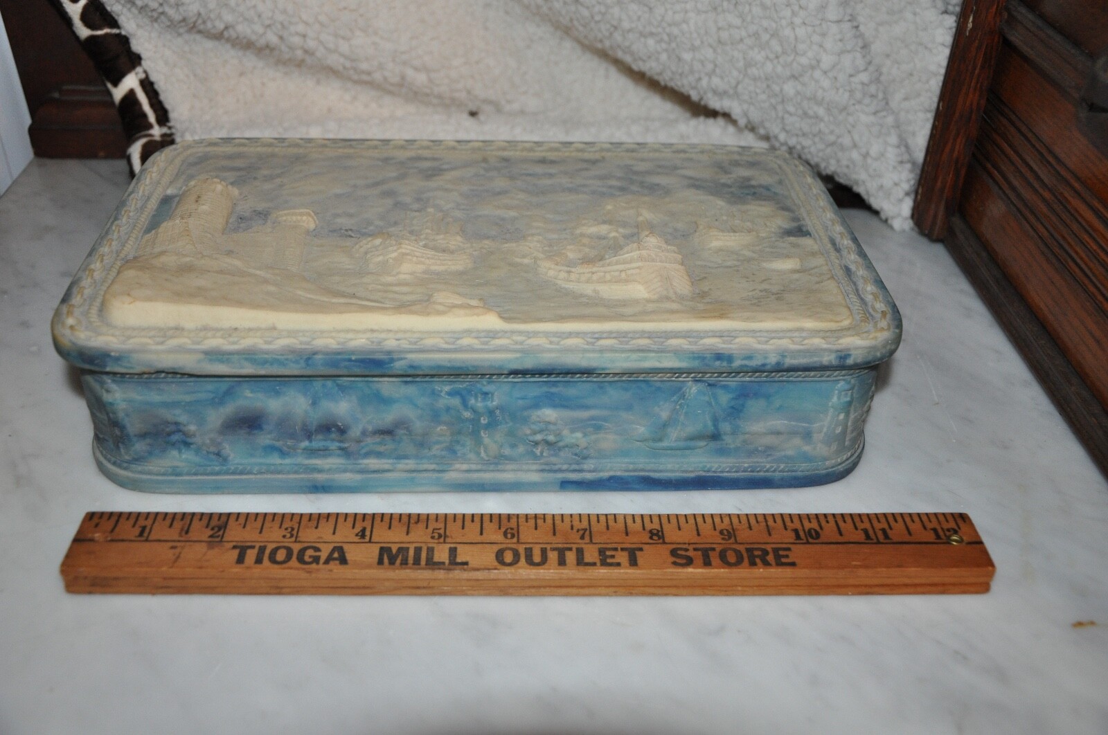 Vintage Incolay Stone Box Jewelry Box! Large Box 12” By 7” 2” Deep ...