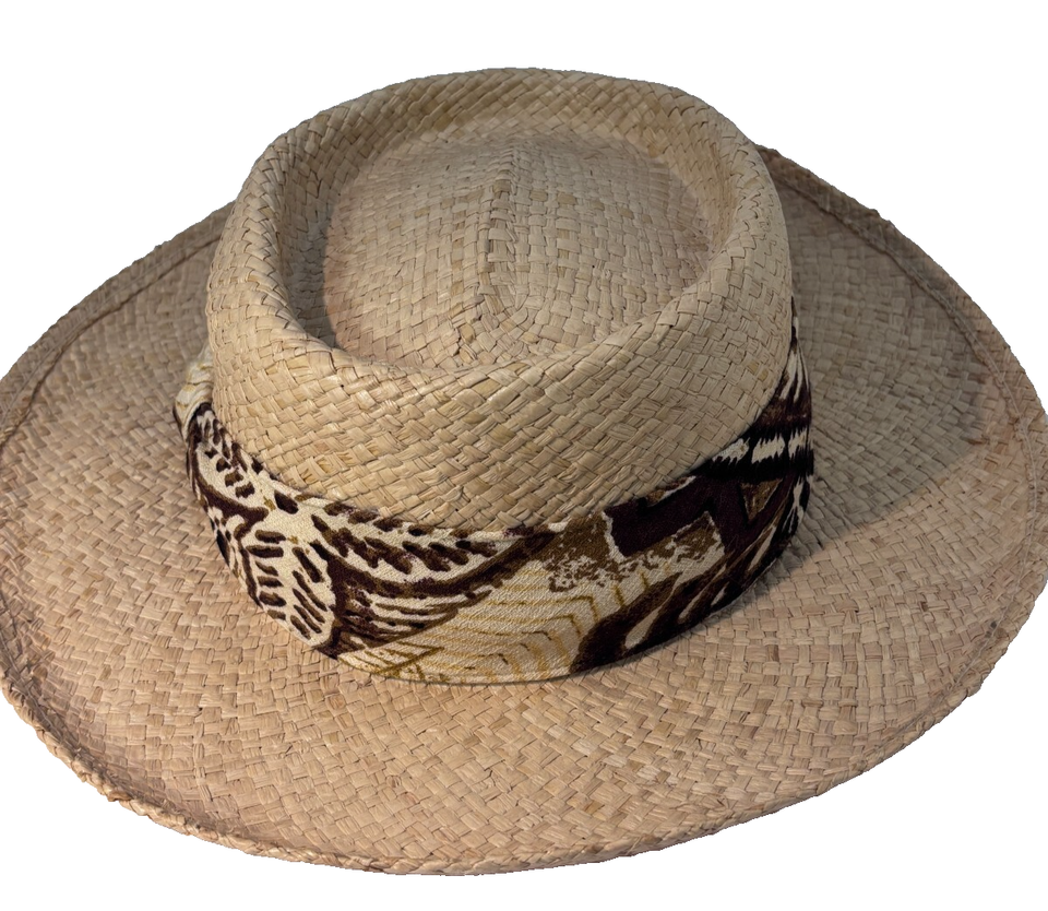 Hawaii Headware Straw Hat 1 size fits all Banded Woven Tan Island Sun ...