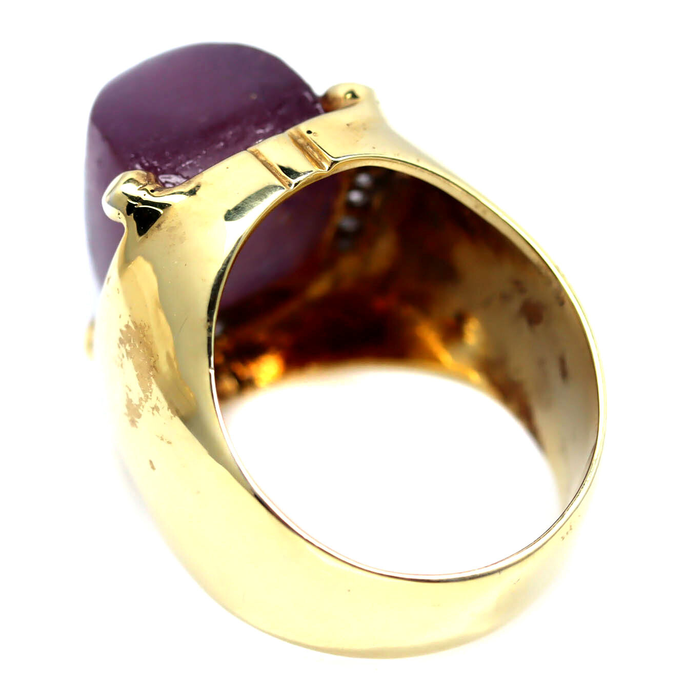 925 Sterling Silver 13 x 15 MM. Red Ruby & White Zircon Men Ring Size ...