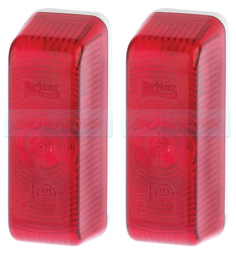 PAIR OF (2) BRITAX 882 RED REAR MARKER LIGHTS LAMPS CARAVAN MOTORHOME ...