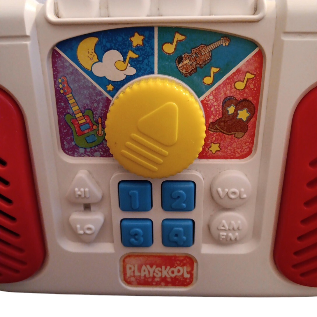 RARE 1995 Vtg Playskool Kids Boom Box Radio Toy Select A Station Tested ...