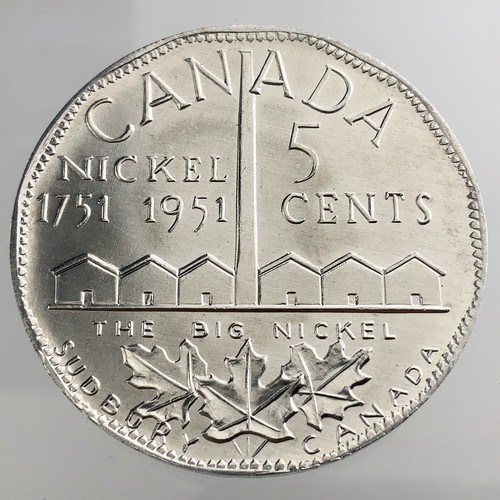 Canada 5 Cents 1751-1951 Sudbury Big Nickel Aluminum and Nickel Version ...