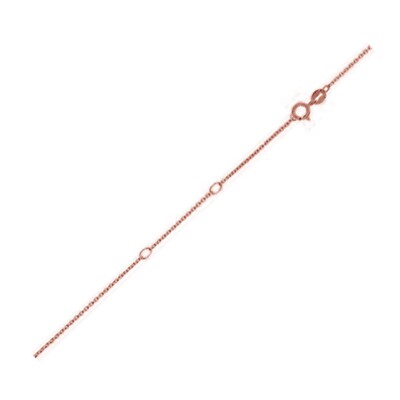 Double Extendable Diamond Cut Cable Chain in Rose Gold (0.87 mm) | eBay