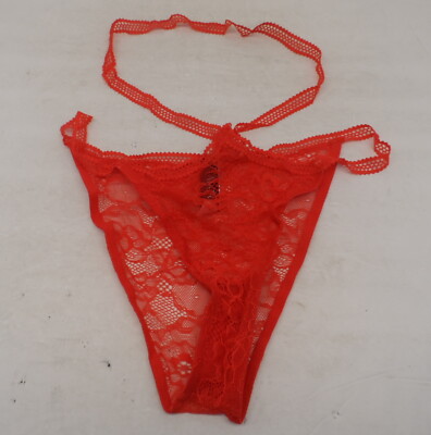 Adore Me Women's Lace Mesh Risque Panties MM1428 Red Size Medium | eBay