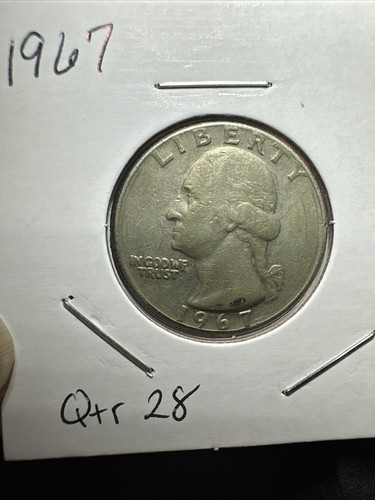 Rare 1967 Washington Quarter No Mint Mark Circulated “E” In We Cut In ...