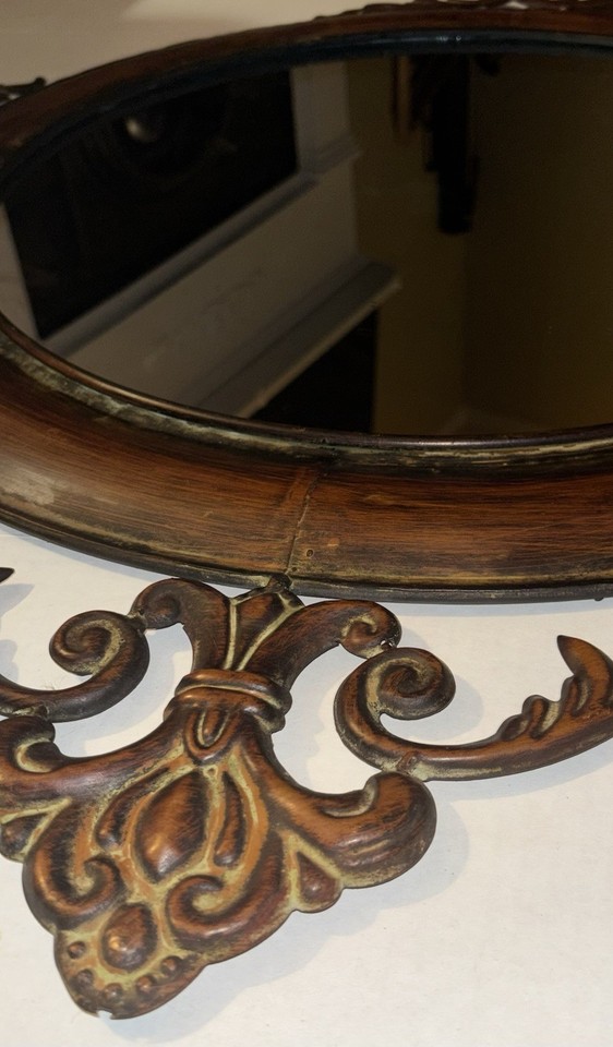 SYROCO STYLE WOOD GOLD BAROQUE ROCOCO HOLLYWOOD REGENCY WALL MIRROR ...