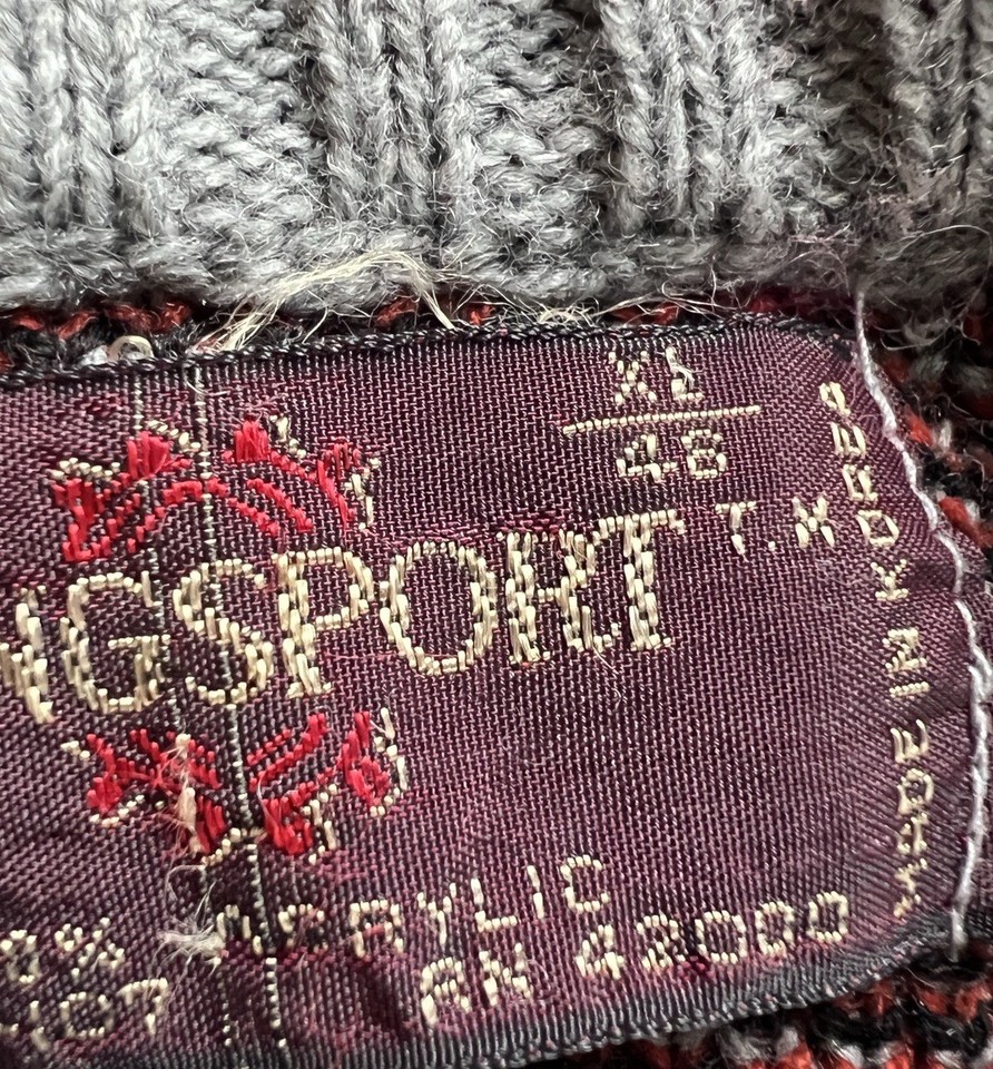 Vintage Kingsport Sweater XL Men Plaid Gray Black Red Mock Neck Buttons ...