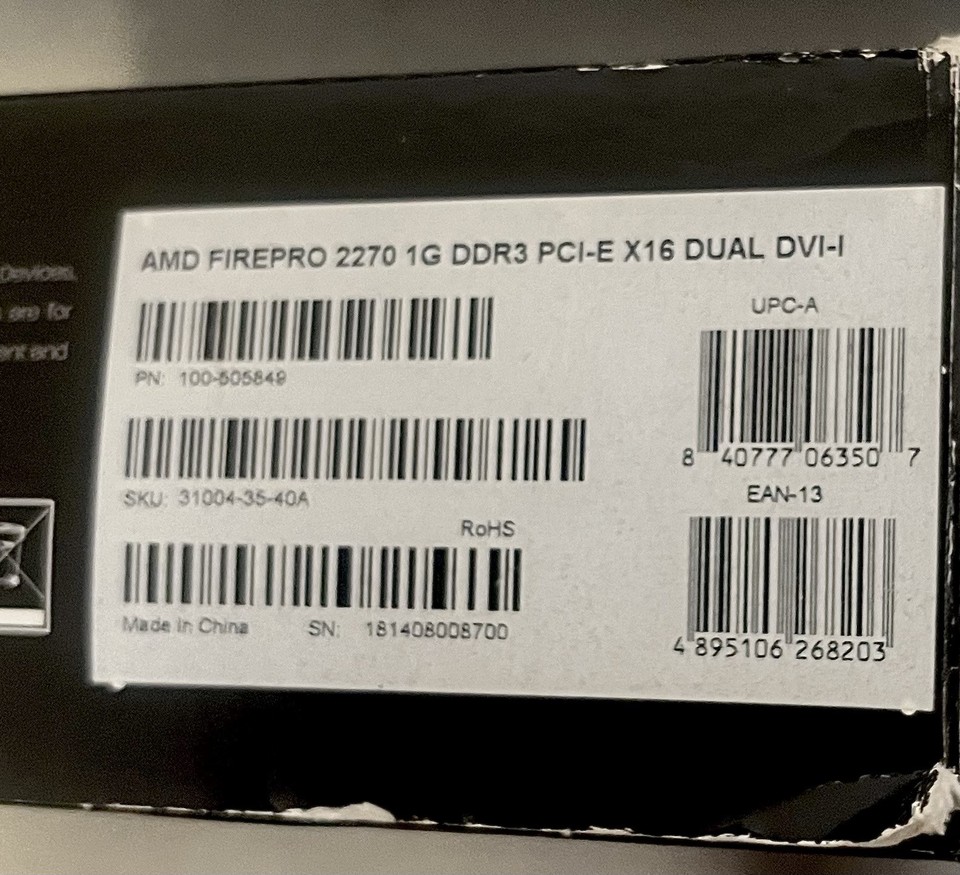 AMD FIREPRO 2270 1GB PCI-E X16 GDDR3 Graphic Card Video Card NEW | eBay