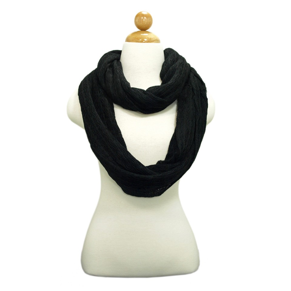 TrendsBlue Premium Solid Color Knit Infinity Circle Scarf - Diff Colors ...