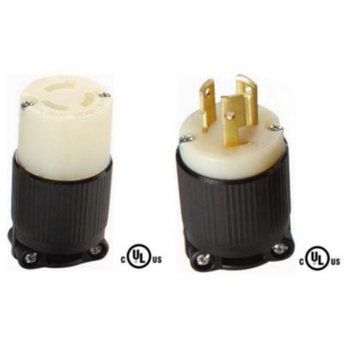 NEMA L6-15 Plug and Connector Set - Rated for 15A, 250V, 3-Wire, 2 Pole ...