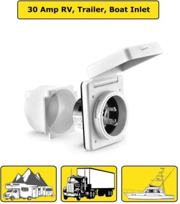 RV Power Twist Lock Plug Inlet 30 AMP Male Inlet Plug Connector ...