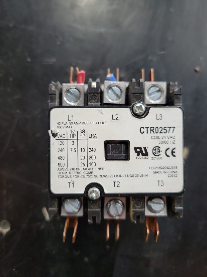 OEM American Standard Trane Contactor CTR02577 50A 24V 50HZ | eBay