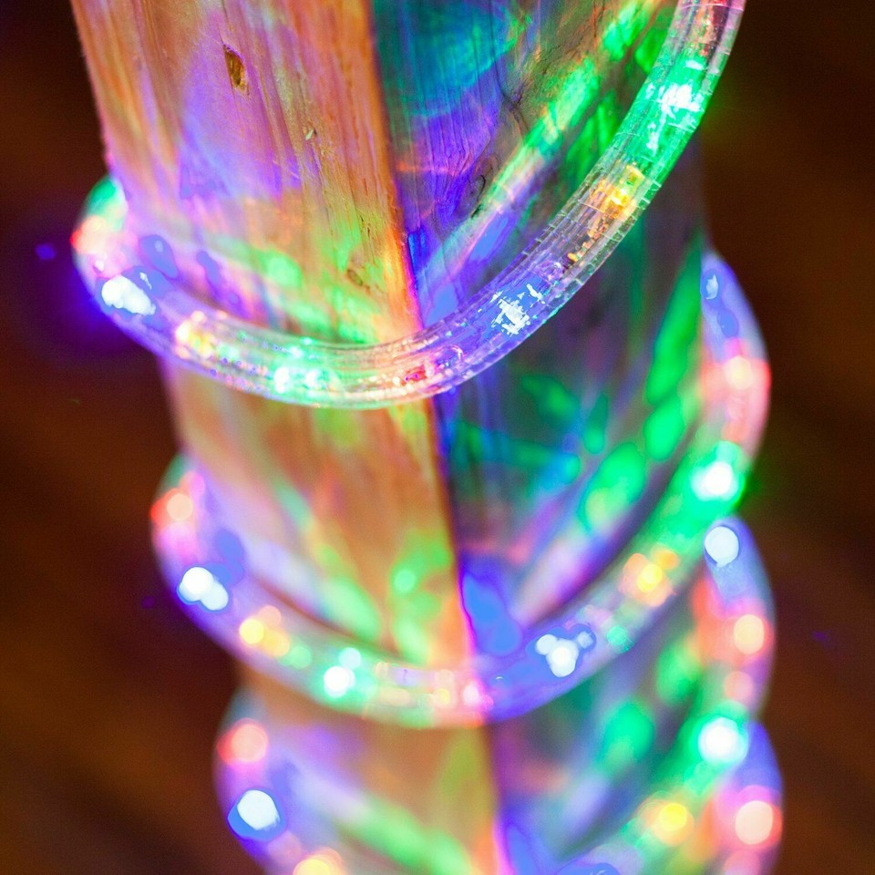 Multi-RGB Rope Light 10 20 25 50 100 150ft Connectable Indoor Outdoor ...