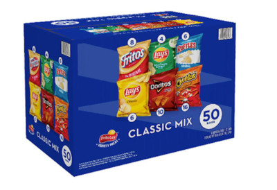 Frito Lay Classic Mix Variety Pack, 50 Pack 1oz Nacho Cheese Ruffles ...