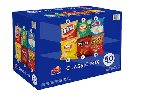Frito Lay Classic Mix Variety Pack, 50 Pack 1oz Nacho Cheese Ruffles ...