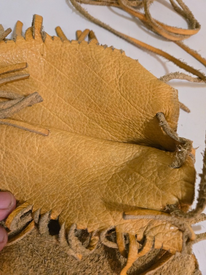Vintage High-Top Beaded Moose Hide Moccasins - Plains Style, Likely ...