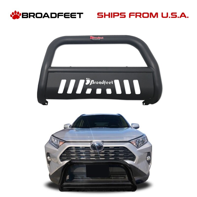 fits Toyota RAV4 2019-2024 Front BLACK Bull Bar (DW7) Bumper Grille ...