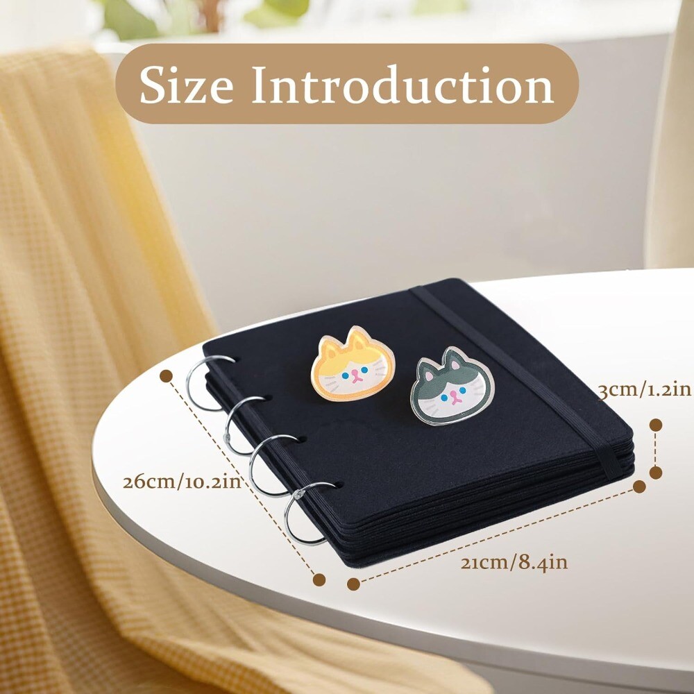 Felt Pin Display Binder Black Shoe Charms Organizer Enamel Pin Display ...