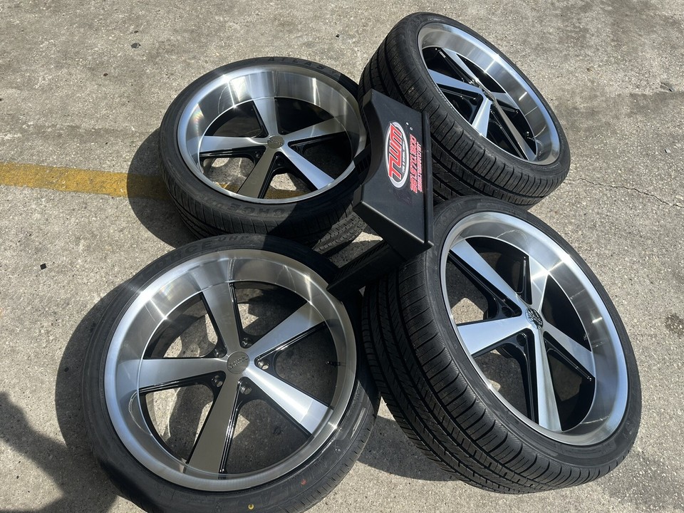 4 American Racing Nova 22x9 & 22x11 Wheels with Tires for Chevy 1500 ...