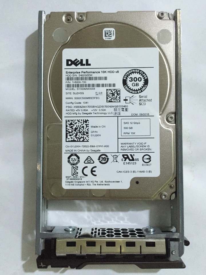 YJ2KH DELL 300GB 10K 12GBPS SAS 2.5'' ENTERPRISE HARD DRIVE W/TRAY ...