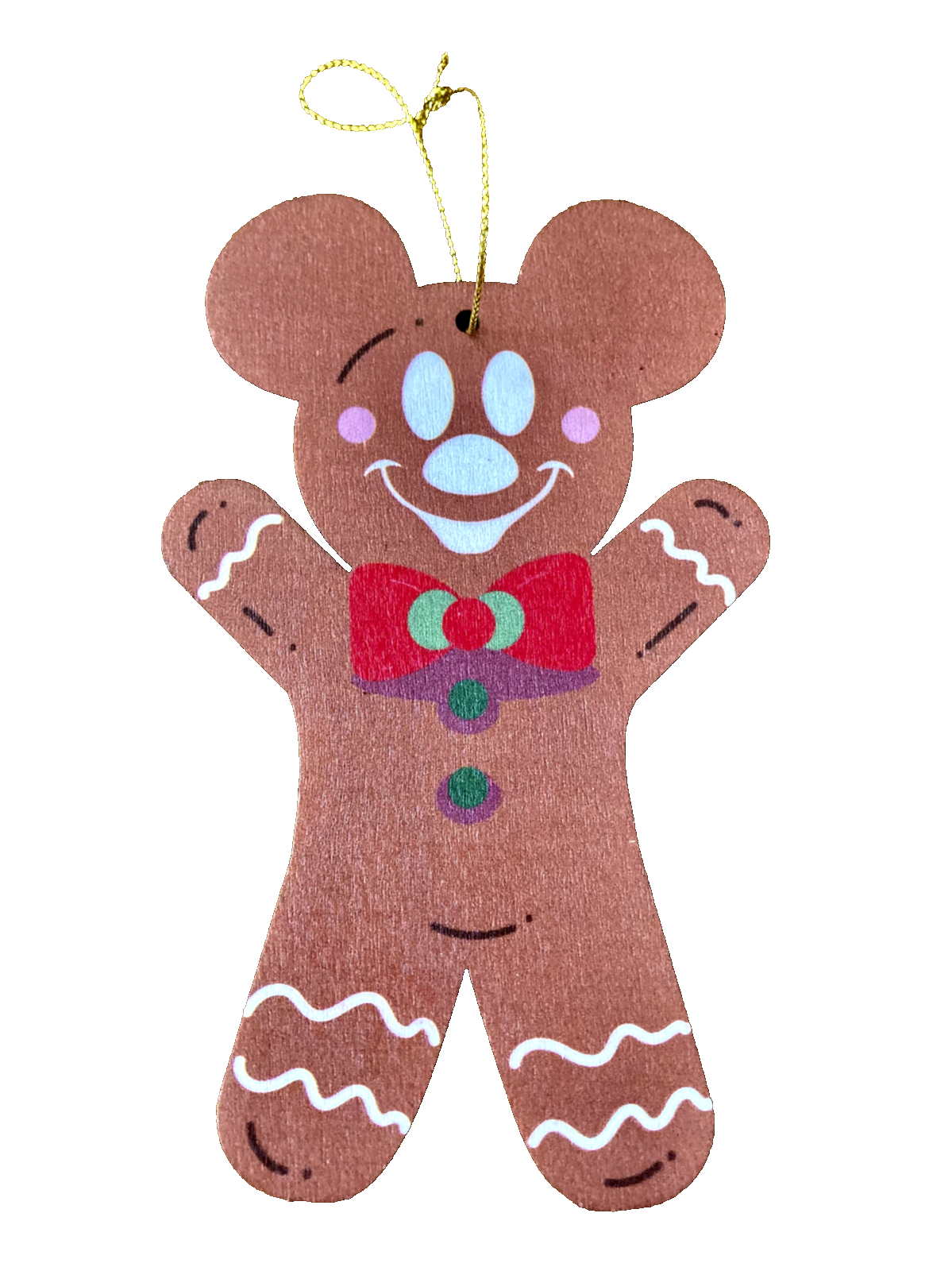 Disney Gingerbread Man Mickey Mouse Wood Christmas Ornament NEW | eBay