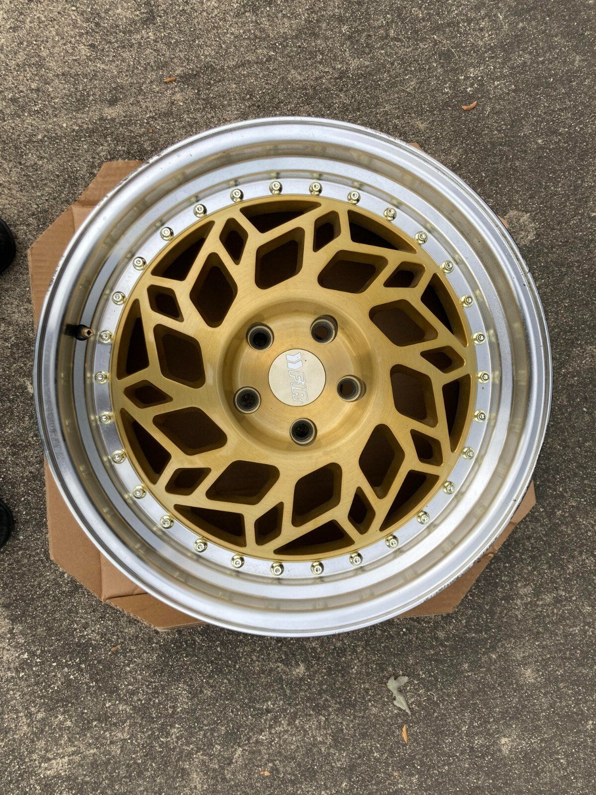 18x8.5 F1R R32 5x114.3 33 Brushed Gold Machined Lip Wheels Rims Set (4 ...