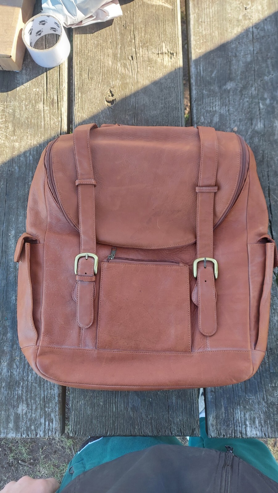 Vintage Morgan Stanley Funds Leather Backpack - Gem