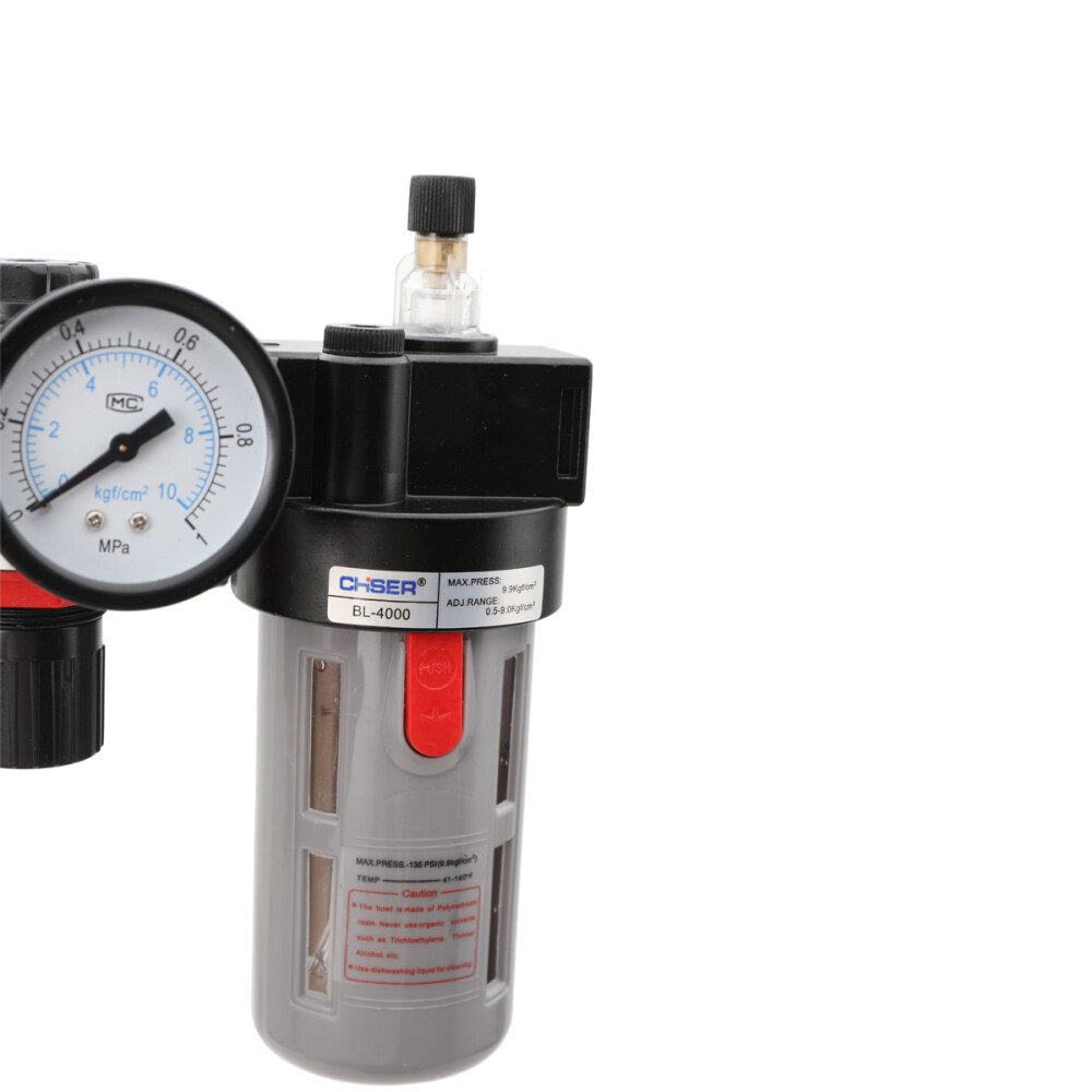 PT 1/2" Air Line Filter Separator Regulator Water Oil Trap Compressor ...