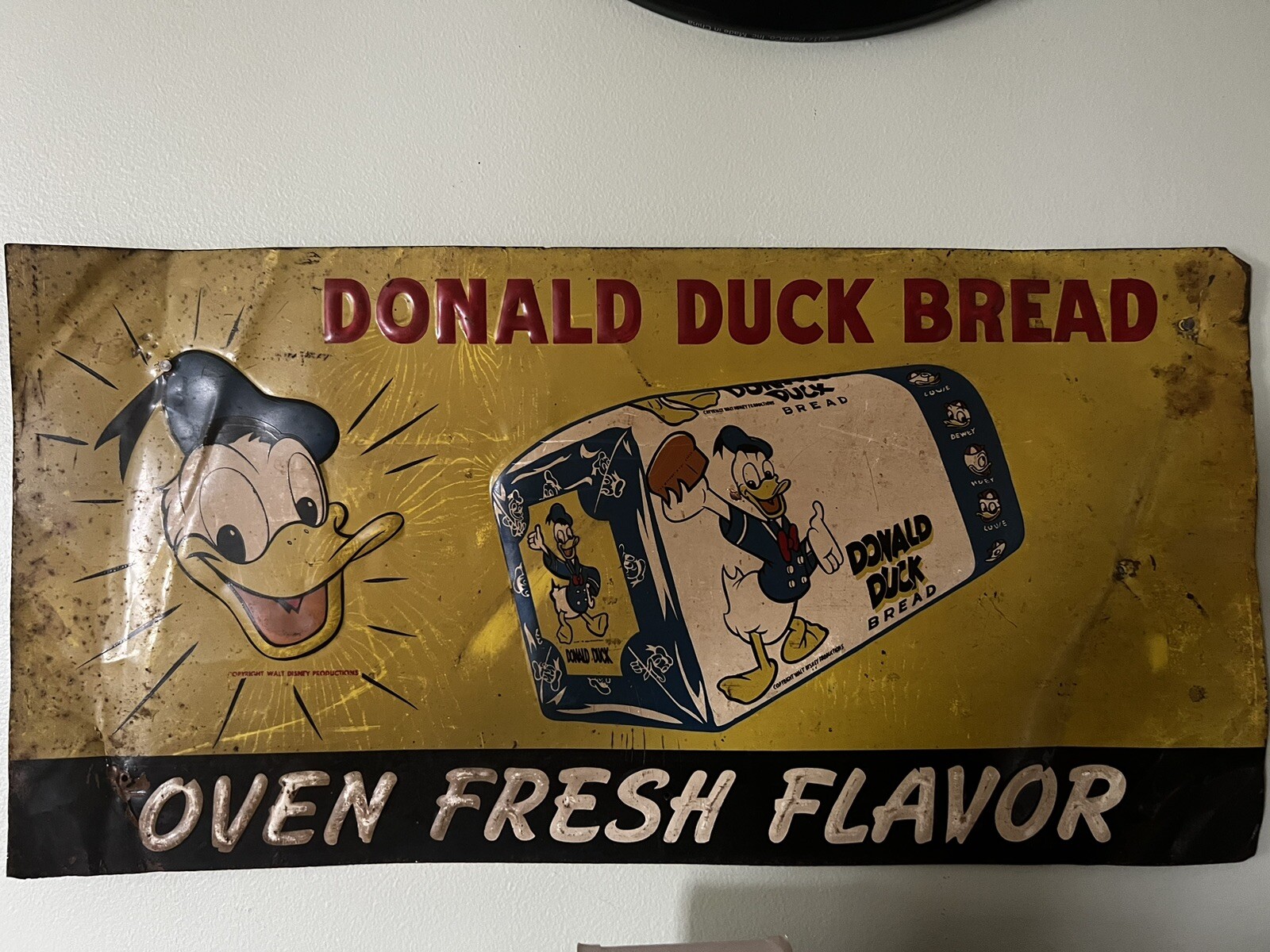 Rare 1950s Original Walt Disney's Donald Duck Bread Sign | eBay